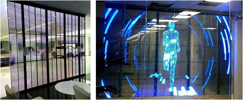 retail shop transparent led screen
